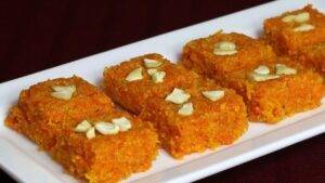 Carrot Burfi Recipe | Carrot Burfi with Condensed Milk | Gajar ki Burfi