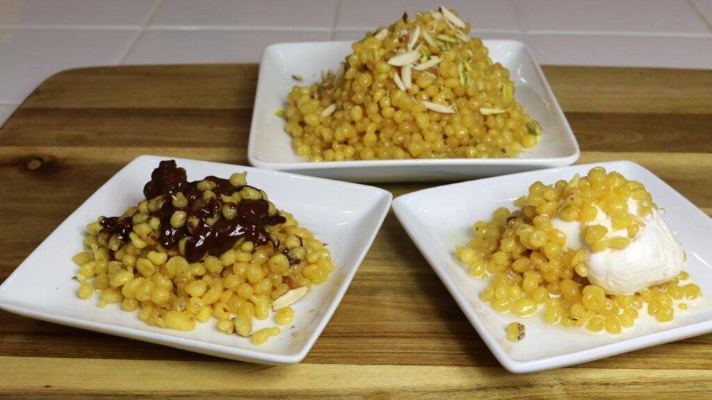 Sweet (Boundi) Boondi - Manjula's Kitchen - Indian Vegetarian Recipes