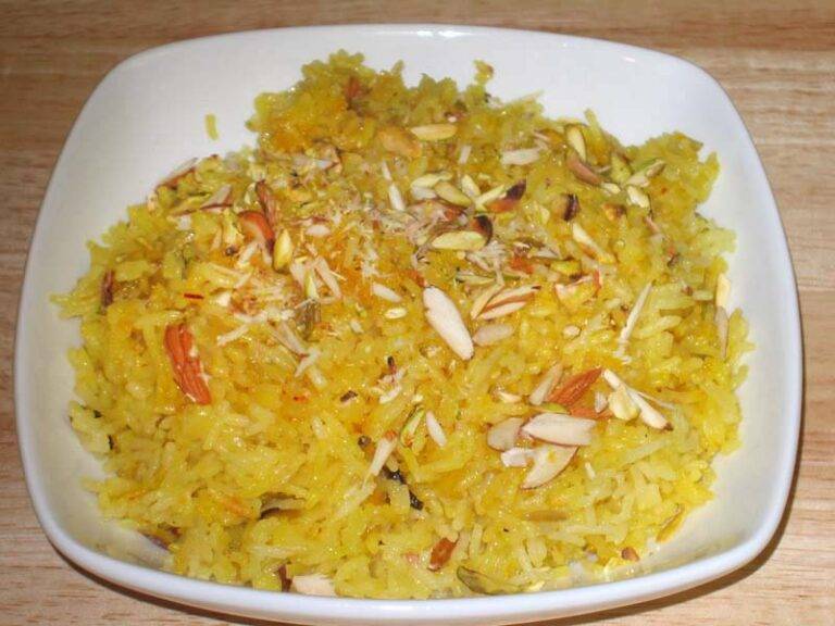 Indian Sweet Saffron Rice Recipe | Sweet Saffron Rice by Manjula